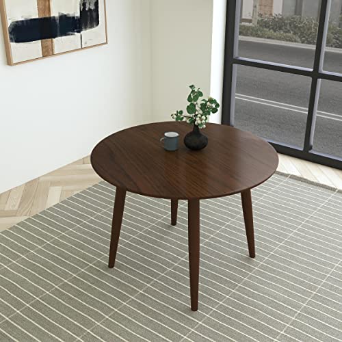 Amazon Brand β Rivet Mid-Century Round Wood Dining Table, 42"W, Chestnut