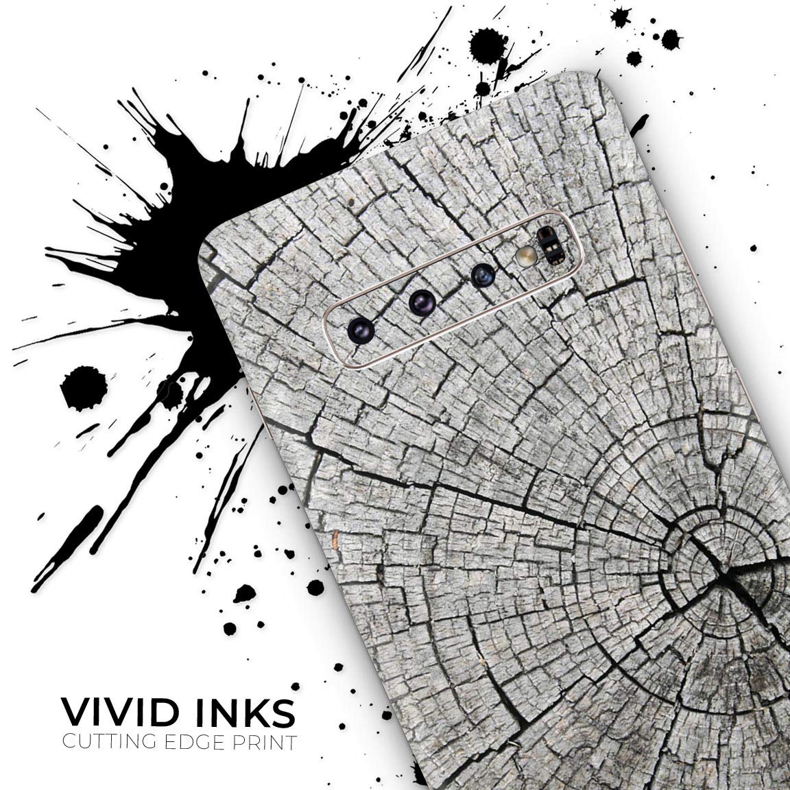 DesignSkinz Aged Cracked Tree Stump Core Protective Vinyl Decal Wrap Skin Cover Compatible with The Samsung Galaxy S20 (Screen Trim & Back Glass Skin)
