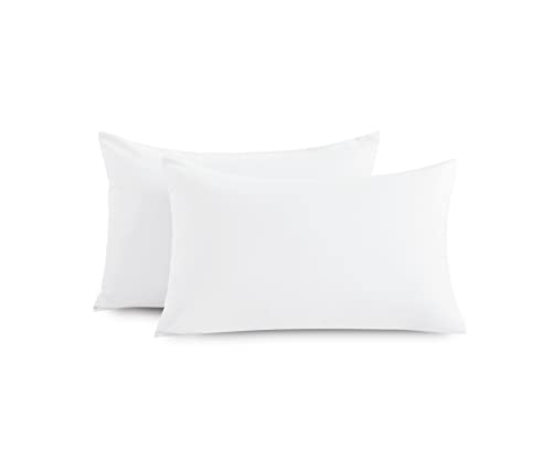 ALEXANDRA'S SECRET HOME COLLECTION Microfiber Pillowcase with Zipper, Pack of 2 Soft and Comfort Pillow Cases (Standard, White)