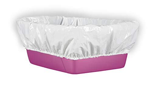 Alfapet Kitty Cat litter box Disposable, Elastic Liners- 30 count For Large, X-Large, Giant, Extra-Giant Litter Pans- With Sta-Put Technology for Firm, Easy Fit- Quick + Clever Waste Cleaners, 3 pack