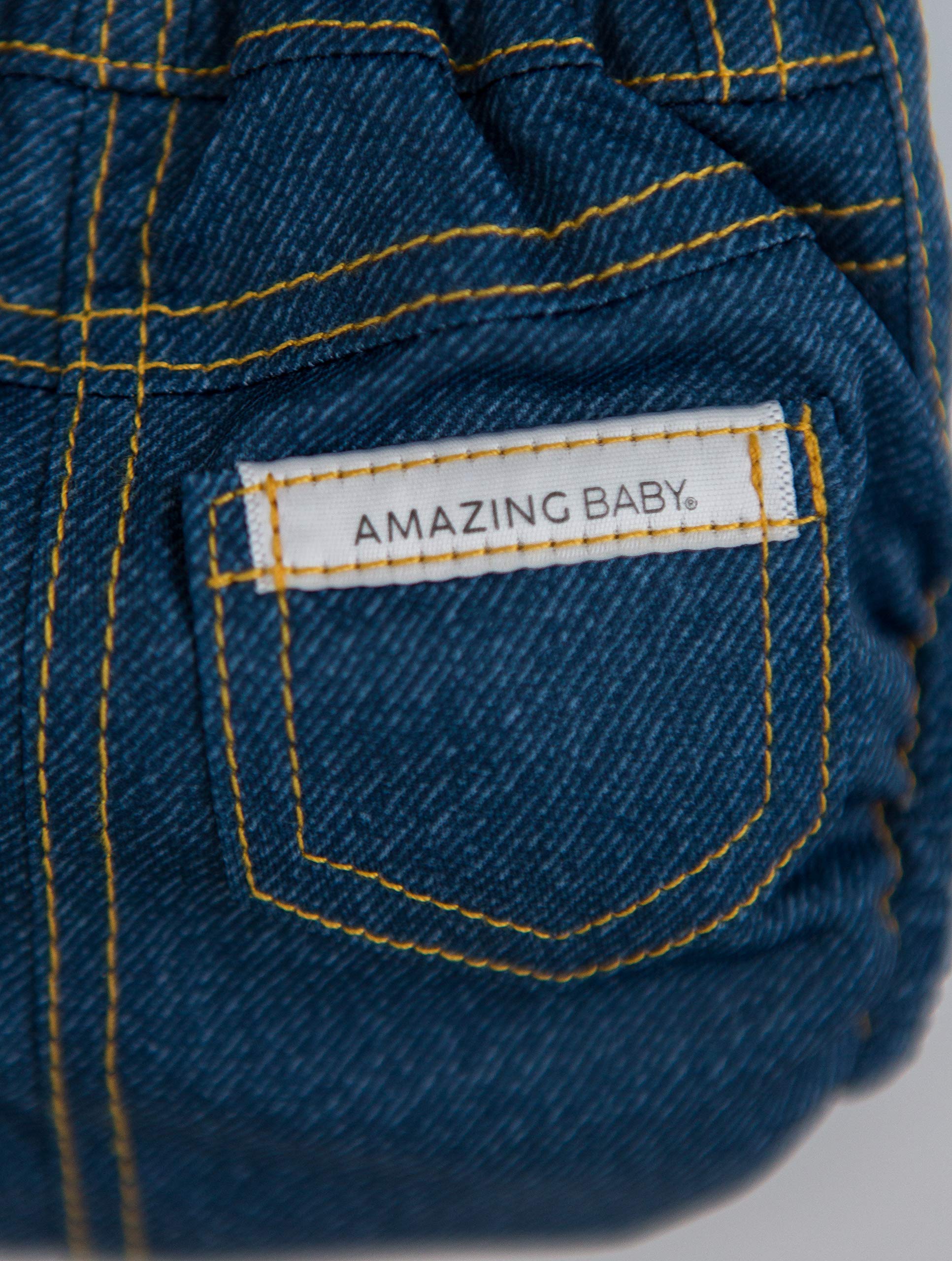 Amazing Baby Hybrid Cloth Diaper Cover/Swim Diaper, Newborn, Sz 1 (8-15 lbs), Use Boosties Disposable or Reusable Inserts, Blue Jean, SmartNappy Set: Cover + Tri-Fold + Booster Pad
