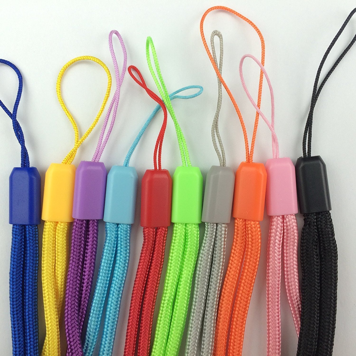 7-inch Long Round Nylon Cord Lanyards Hand Wrist Strap Attaches for Cameras, Phones, Media Players, PSP, USB Thumb Drives, Keys, Badge Holders, Flashlights, Torches (50PCS, Green)