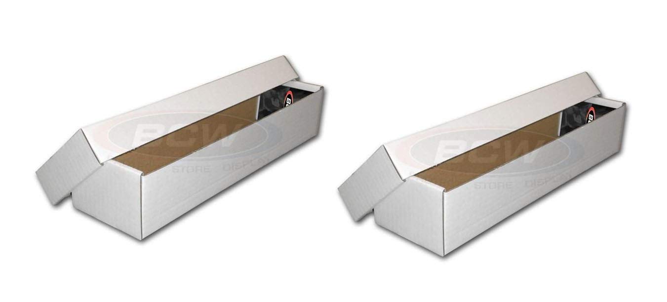 2 Boxes - BCW 800 Count Box with Lid - Corrugated Cardboard Storage Box - Baseball, Other Sport Cards, Gaming & Trading Card Collecting Supplies