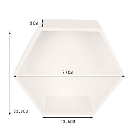 LLRYN Hexagonal Floating Shelf Wall-Mounted Rack, Modern and Simple Wooden, six Colors, Suitable for Bedroom, Bathroom, Living Room, Kitchen, etc. (Color : E)