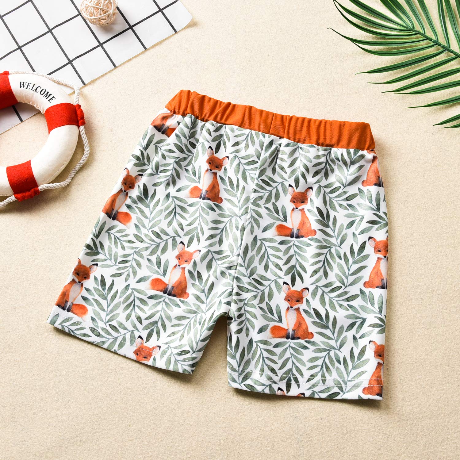 Baby Swim Trunks, Toddler Infant Swimsuit Bathing Suit Beach Swimming Shorts (Fox, 12-18 Months)