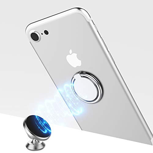 2PCS Cell Phone Ring Holder Finger Kickstand 360°Rotation Ring Grip Universal Mobile Phone Ring for iPhone X 8 7 Plus 6S 6, Samsung Galaxy S6 S7 S8 S8 Plus, Note, LG and All Other Phones(Gunmetal)