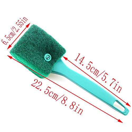 LQ Industrial 2PCS Fish Tank Cleaning Brush 2 Colors Aquarium Fish Tank Double Sided Cleaning Sponge Brush