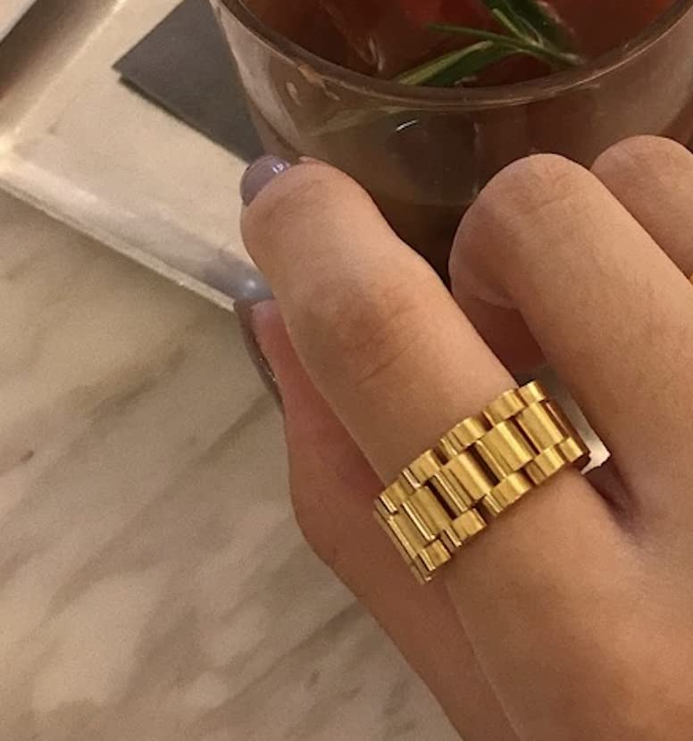 18K Gold Plated Watch Band Style Ring (8)