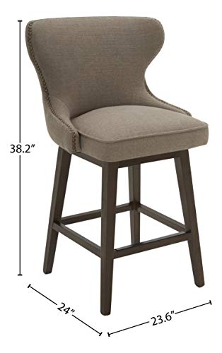 Amazon Brand β Stone & Beam Louise Memory Swivel Counter-Height Barstool, 38.2"H, Slate