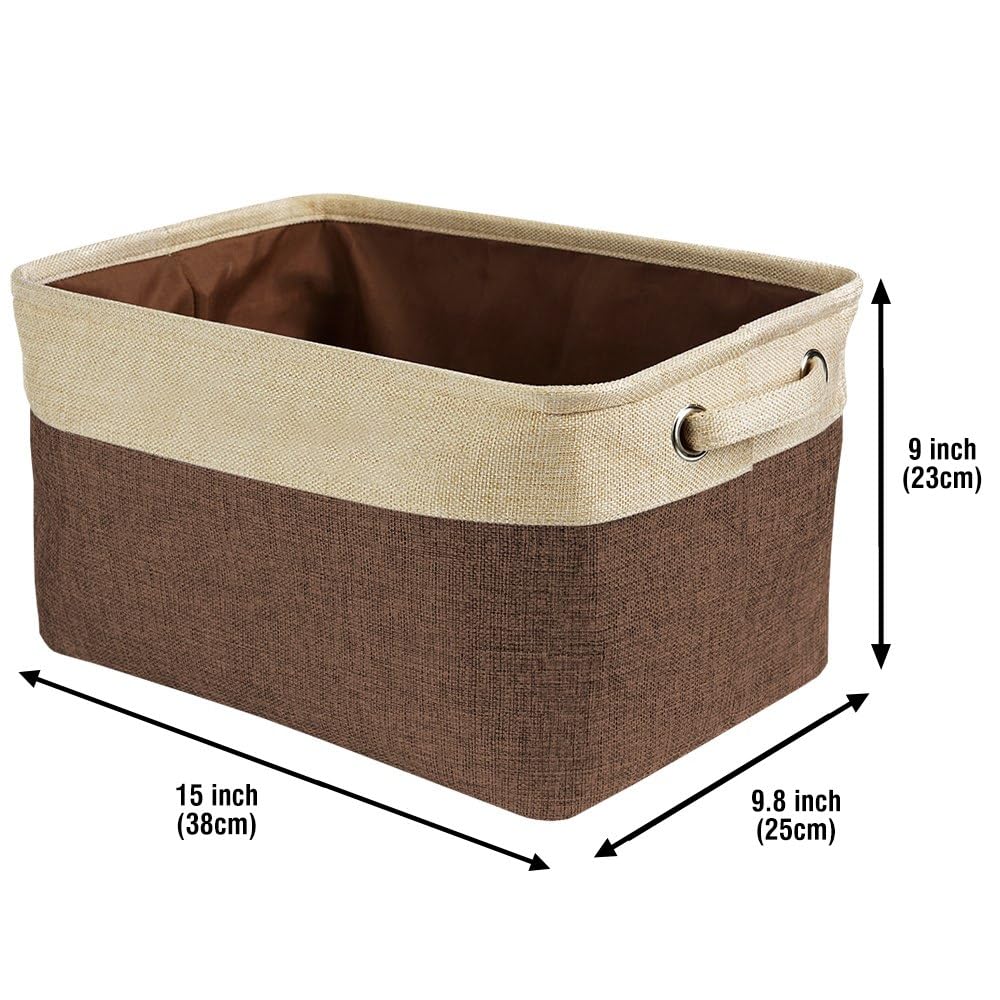 MALIHONG Personalized Foldable Storage Basket with Cute Dog Labrador Collapsible Sturdy Fabric Pet Toys Storage Bin Cube with Handles for Organizing Shelf Home Closet, Brown and White