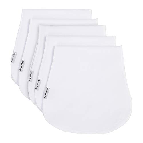 Baby Burp Cloth - 5 Packs Organic Cotton Two Layers Burping Rags, Large Contoured Ultra Soft and Thick Absorbent Towels, Unisex for Boys and Girls, Baby Shower, 19"x9"