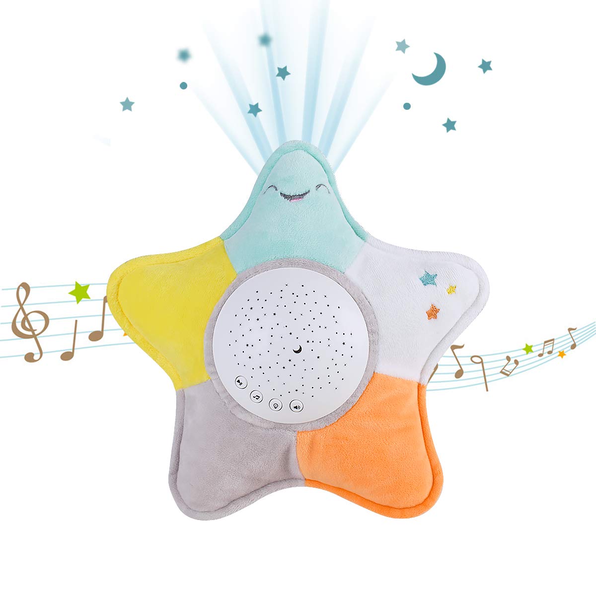 Baby Sleep Soother, Soothing Sound Machine Soft Star Style with Projector&Light Music, Sleep Toys Gift for Newborn Baby, Woodland Baby Shower for 0+ Boys or Girls