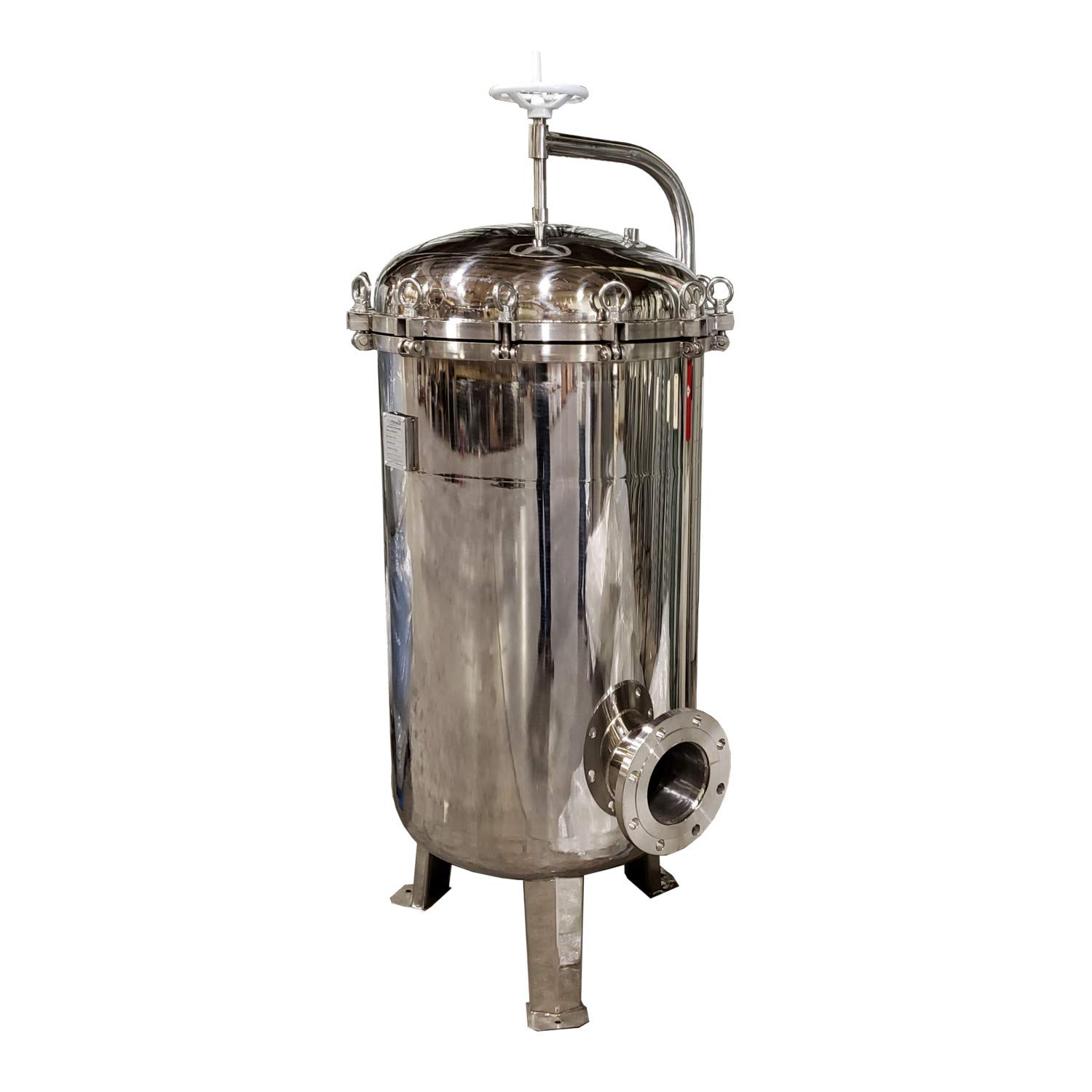 PRM #2 304 Stainless Steel 6-Bag Filter Housing, 6" Flanged Inlet/Outlet, 785 GPM, 100 PSI, Viton O-Rings, SS Strainer Baskets, Quick Opening Top, Safety Vent