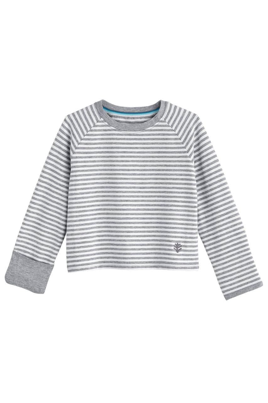 Coolibar UPF 50+ Baby LumaLeo Long Sleeve T-Shirt - Sun Protective (6-12 Months- Grey/White)