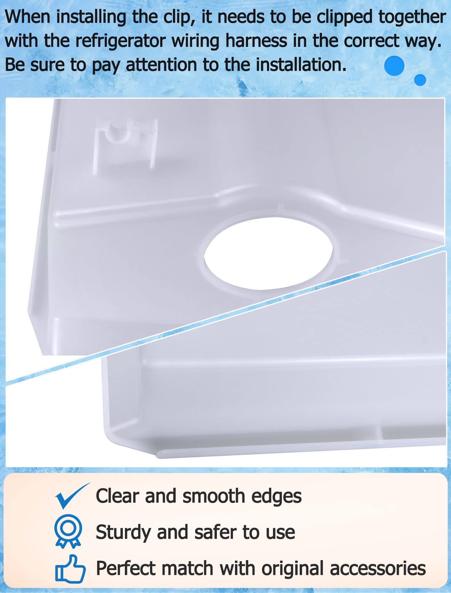 W10670845, WPW10670845 Refrigerator Ice Bucket Compatible with Whirlpool, Kenmore, kitchenaid, Amana Refrigerators, etc. Part Number: 2196091, 1115342, 1115372, 2152701, 2152702, etc.