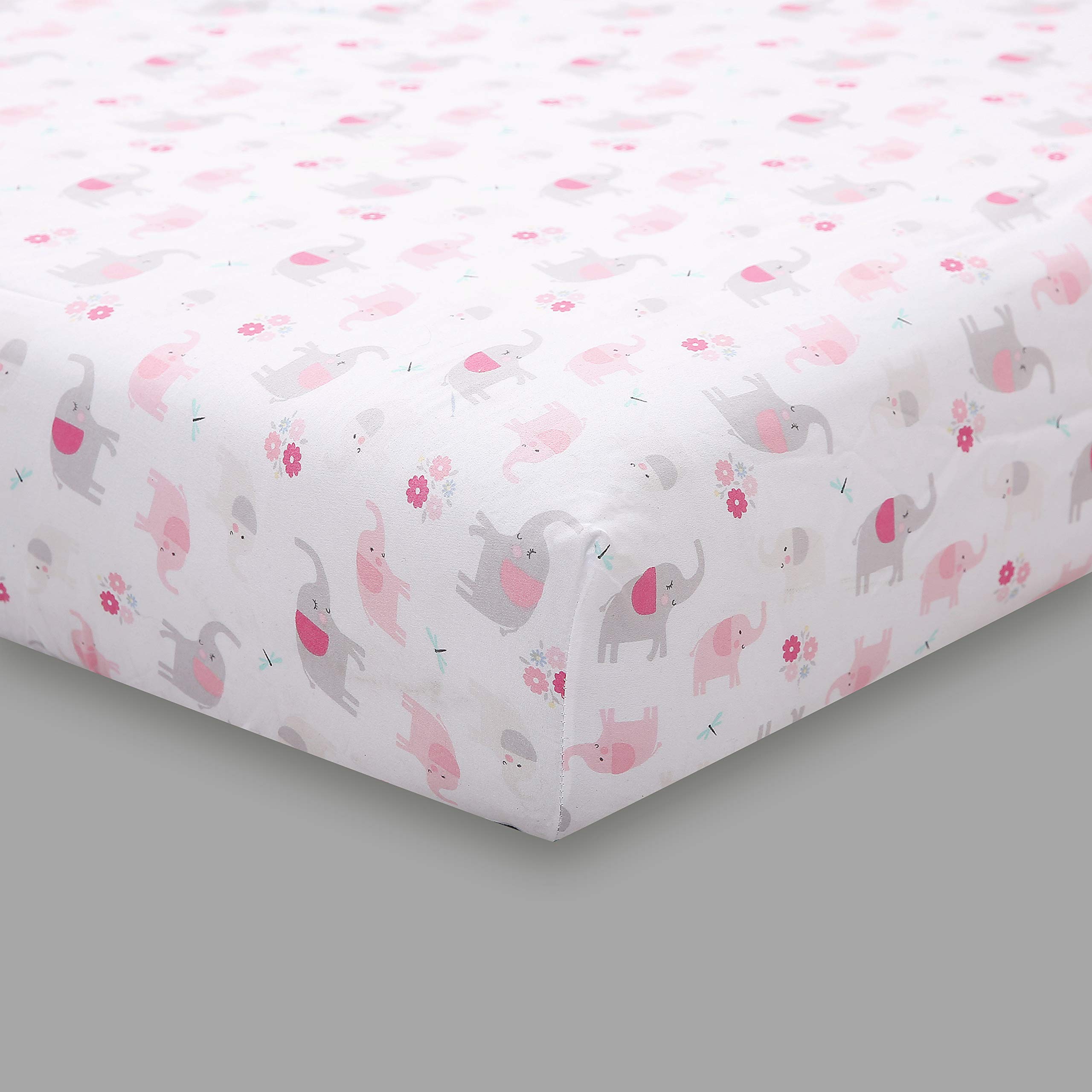 Baby Spark Belle The Elephant 3pc Soft Cotton Crib Bedding Set