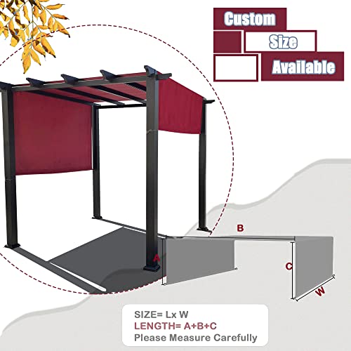 Alion Home Universal Waterproof Pergola Shade Cover β Pergola Replacement Canopy β Outdoor Adjustable Shade Cover with Heavy Duty Weighted Metal Rods (16' x 7', Burgundy Red)