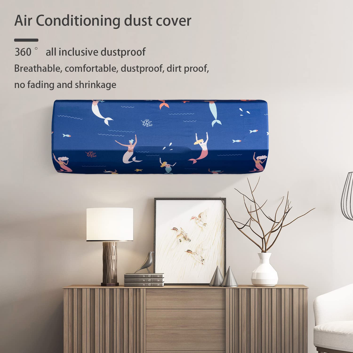 Air Conditioner Cover, Air Conditioner Indoor Unit Cover, Air Conditioner Indoor Unit Dust Cover, Decorative Cover with Elastic for All Air Conditioner Indoor Units (MRU)