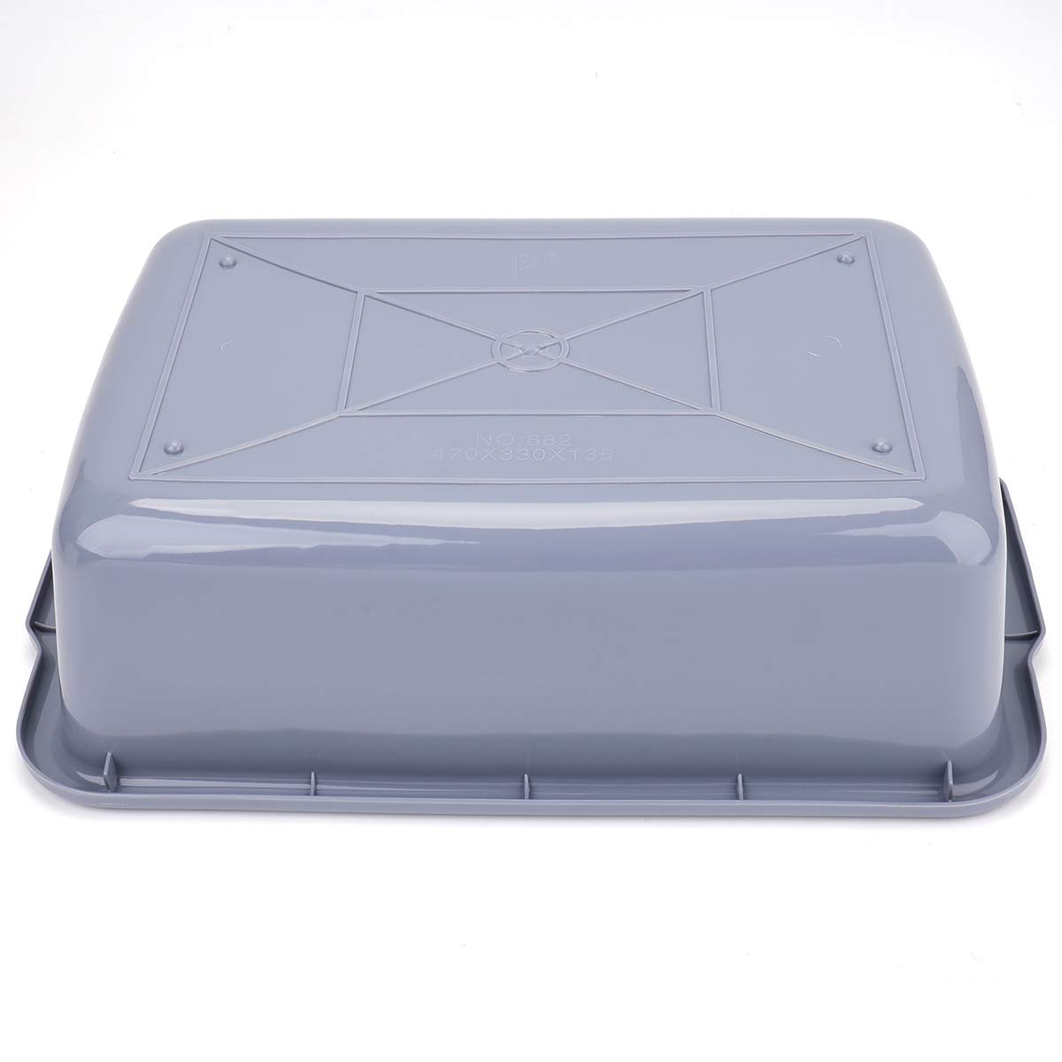 Bekith 3 Pack Plastic Dish Tubs, 13L Commercial Bus Box Wash Tub Basin Tote Box, Grey