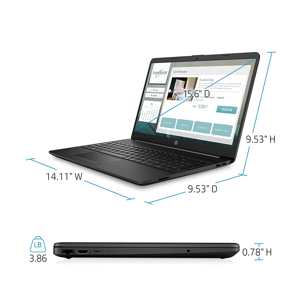 HP 2021 15.6" FHD IPS Laptop Computer, Intel Celeron N4020 Processor, 16GB DDR4 RAM, 512GB SSD, Intel UHD Graphics, 1 Year Office 365, Webcam, HDMI, Bluetooth, Win 10S, Black, 32GB SnowBell USB Card