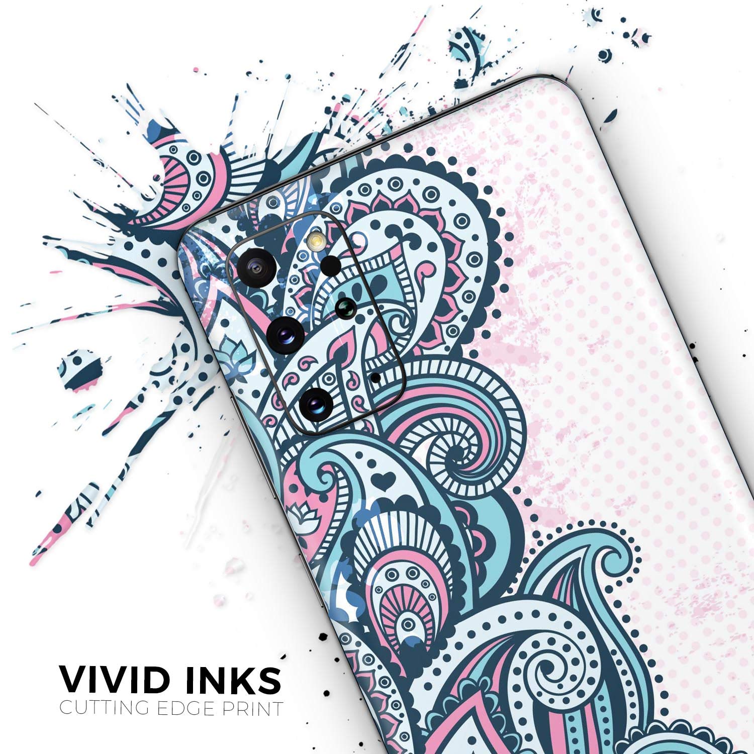 DesignSkinz Colorful Ethnic Sprouts Protective Vinyl Decal Wrap Skin Cover Compatible with The Samsung Galaxy S20 (Screen Trim & Back Glass Skin)