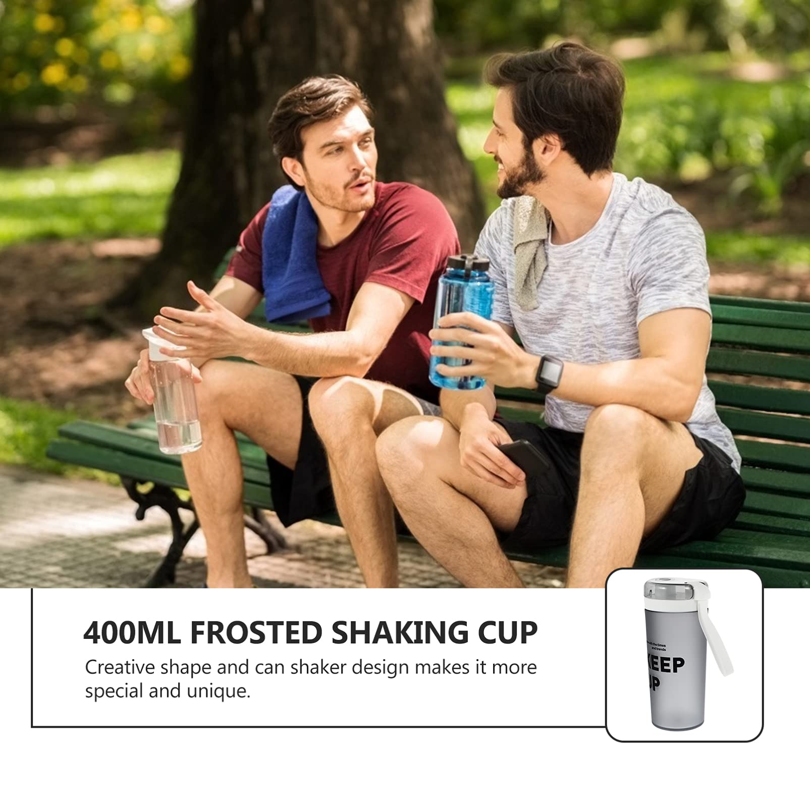 Healifty 1pc Frosted Shaker Cup Sports Plastic Bottle Large Capacity Water Bottle Plastic Drinking Bottle Portable Water Bottle Sports Water Kettle Plastic Water Bottle Outdoor Water Kettle