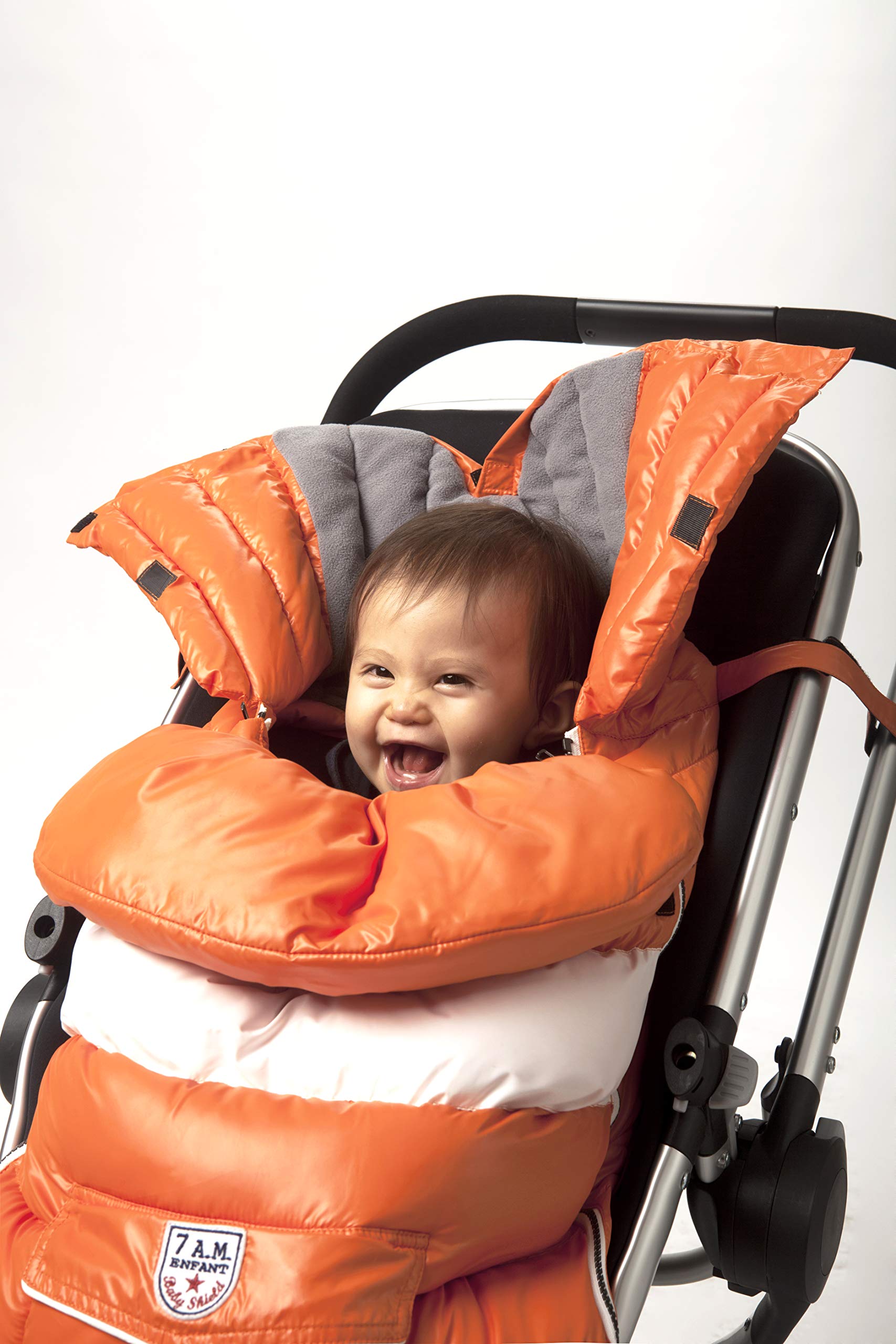 7AM Enfant Baby Shield Extendable Baby Bunting Bag Adaptable for Strollers, Orange Peel, Small