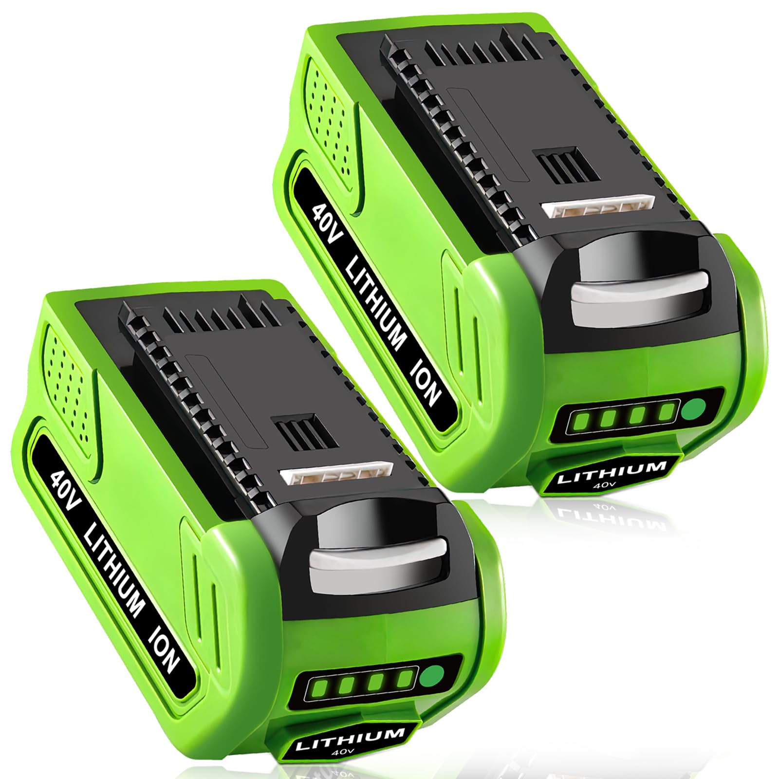 2 Pack 6.0Ah Lithium ion 40 Volt 29472 29462 Battery Replacement for Greenworks 40V Battery Compatible with Greenworks 29252 20202 22262 25312 25322 20642 22272 27062 21242 Cordless Power Tools(Green)