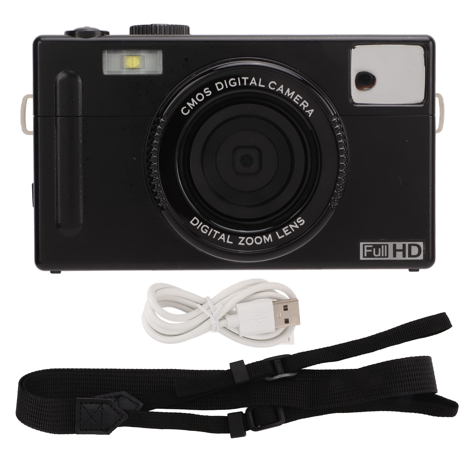 16X Digital Camera, 3 inch TFT LCD 24MP Portable 1080P FHD Micro Single Camera, 1500mAh Rechargeable, for Beginners, Children, Teenagers, Friends(Black)