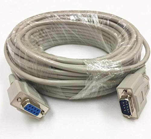 50 Foot DB9 Male to Female RS232 Extension Serial Cable - 28 AWG Shielded