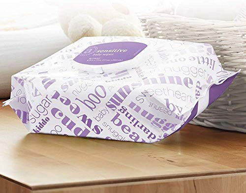 Amazon Elements Baby Wipes, Sensitive, Fragrance-Free, 80 Count (Pack of 1), Flip-Top Packs