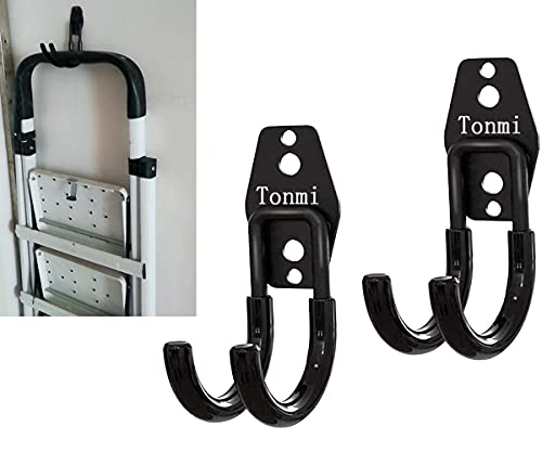 2Pcs Telescoping Wall Mount Ladder Hooks, Folding Step Stool Wall Mount Hooks, Household Engineering Ladder Hanger, Telescoping Ladder Hanger, for Garage or Shed Display & Storage Ladder Tool