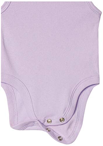 Amazon Essentials Baby Girls' Sleeveless Bodysuits, Pack of 6, Pink/Purple/Aqua Blue, 12 Months