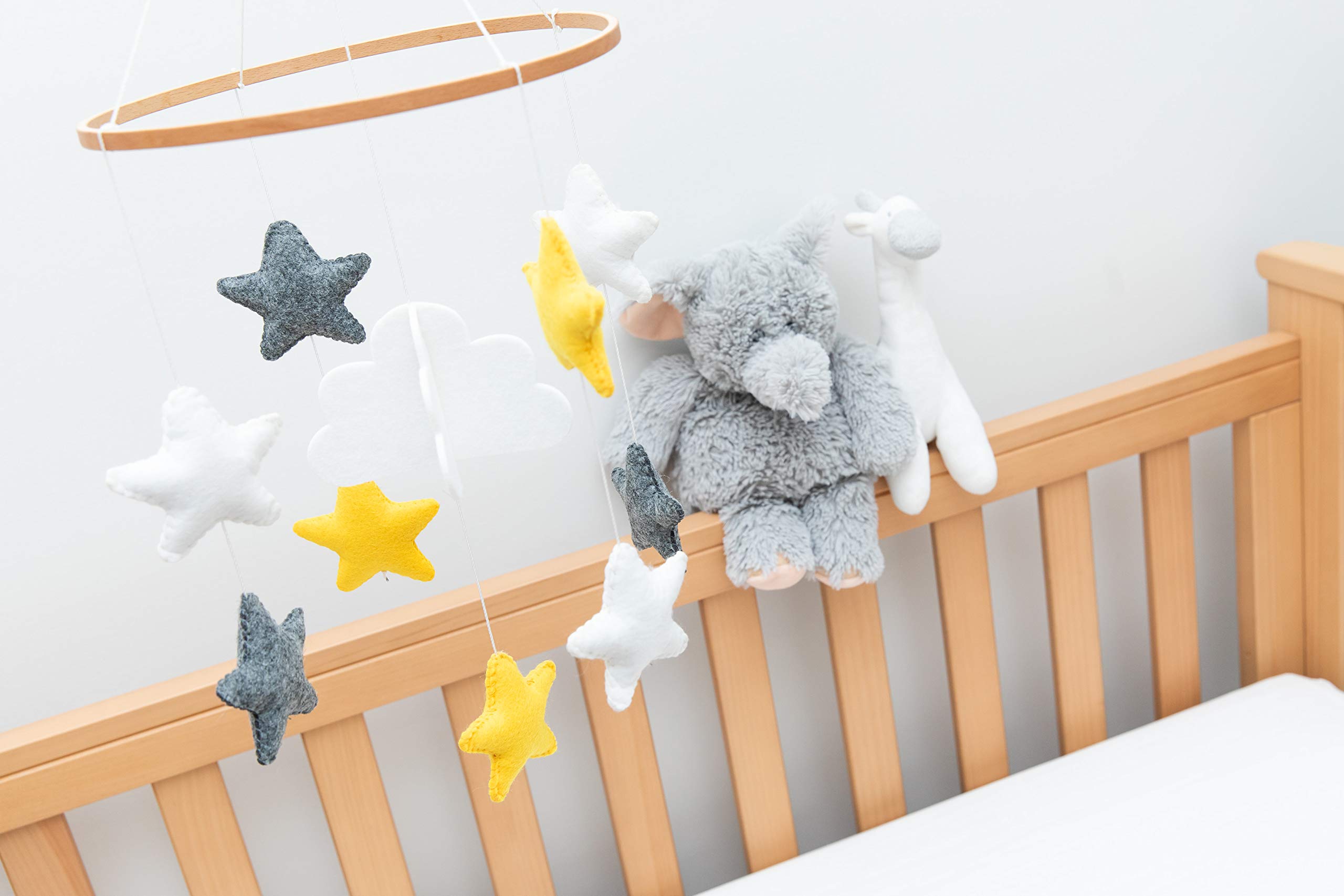 Baby Crib Mobile by Cheeky Owl - Dreamy Cloud and Stars for Nursery Decor and Ceiling Decoration, Gender Neutral, and Handmade Premium Materials