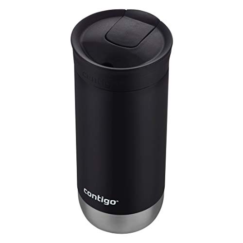 Contigo Huron Vacuum-Insulated Stainless Steel Travel Mug with Leak-Proof Lid, Keeps Drinks Hot or Cold for Hours, Fits Most Cup Holders and Brewers, 16oz Licorice