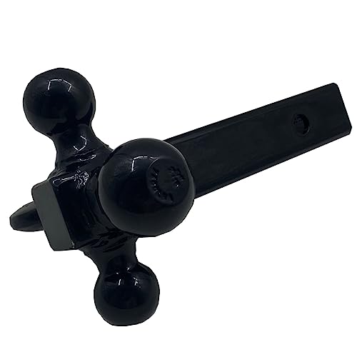 2" Tri Ball Trailer Hitch Mount with Tow Hook & Pin,Tri-Ball (1-7/8", 2", 2-5/16"),for Pickup Truck Tow Hitch Receiver