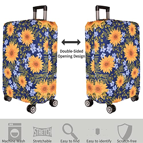 7-mi Luggage Cover, Suitcase Covers 19-30 Inch Expandable Anti-Scratch Luggage Protector Flower for Carry on Luggage XL 29-30IN
