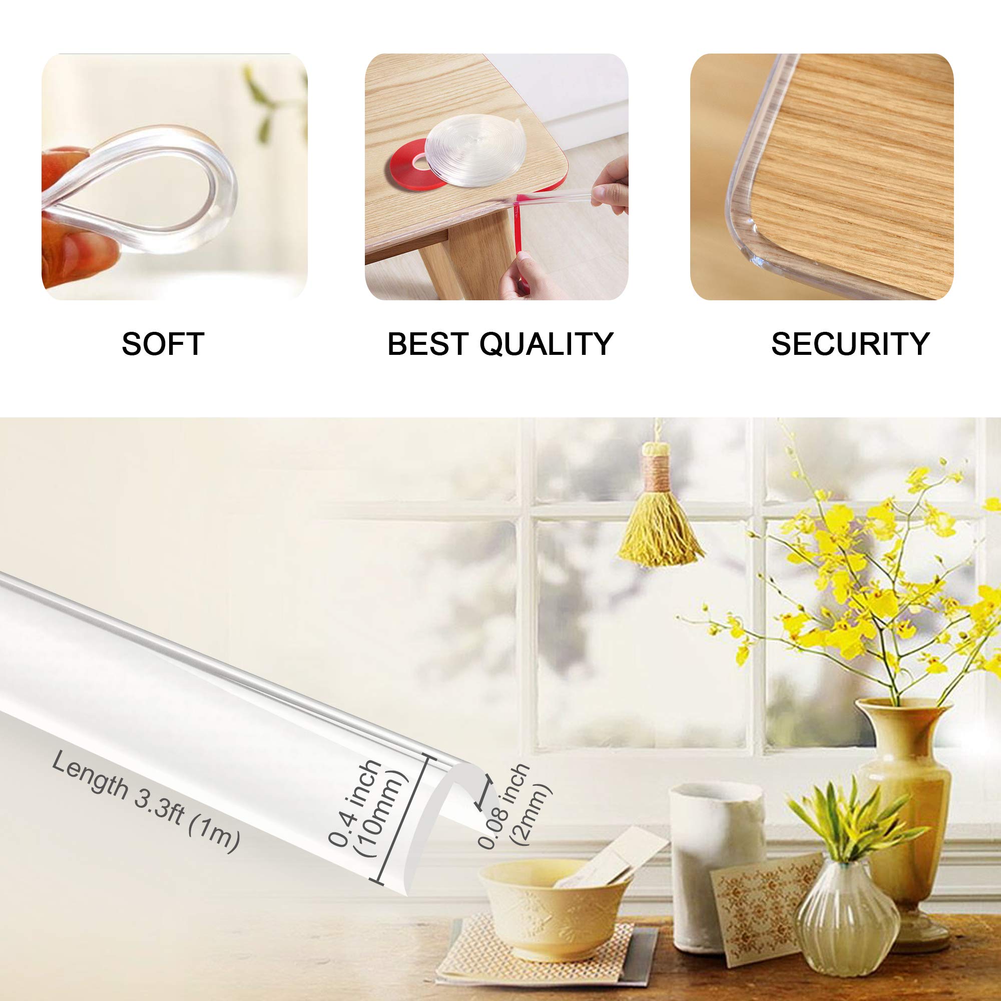 Corner Guards, Clear Furniture Edge Guard Bumper Strip Baby Proofing 3ft(1m) for Cabinets,Tables,Household Appliances,etc