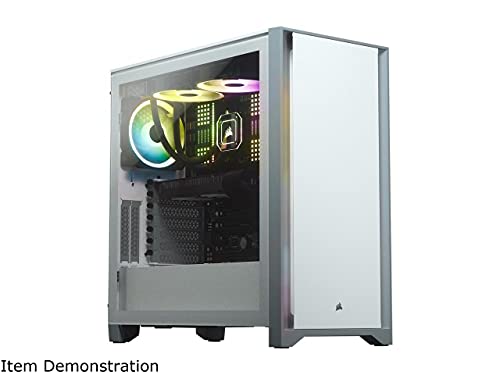 Corsair 4000D Tempered Glass Mid-Tower ATX PC Case - White