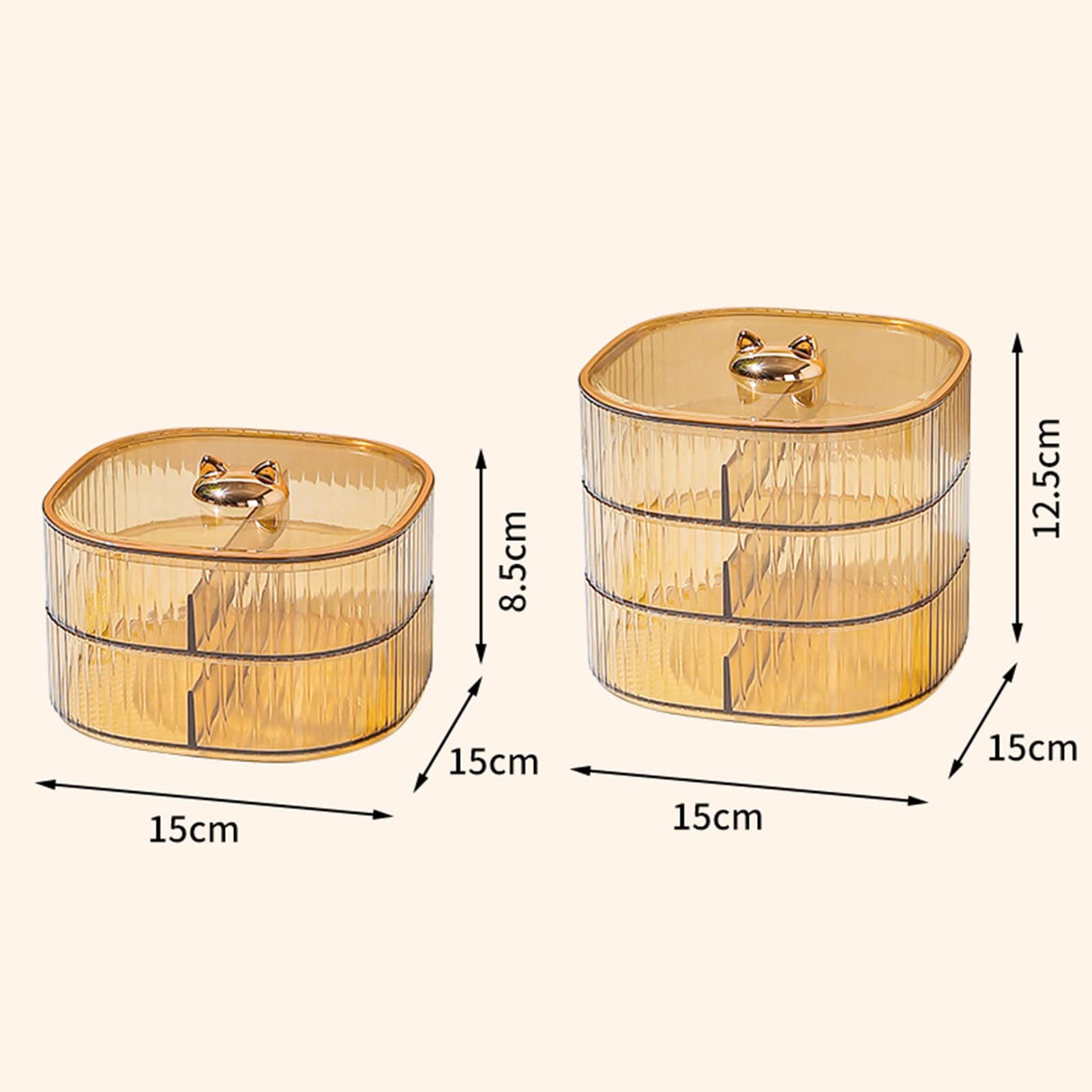 2/3 Tiers Snack Box Candy Dish with Cover, 2 Compartments Festive Wedding Candy Box, Dried Fruit Plate Snacks Storage Tray, Candy & Nut Serving Container for New Year Green Dual Layer