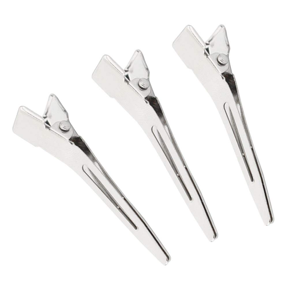 50 Pcs Alligator Curl Clips, Bantoye 1.8 Inch Single Prong Clips Hair Accessories for Hair Styling, Hair Coloring, Silver