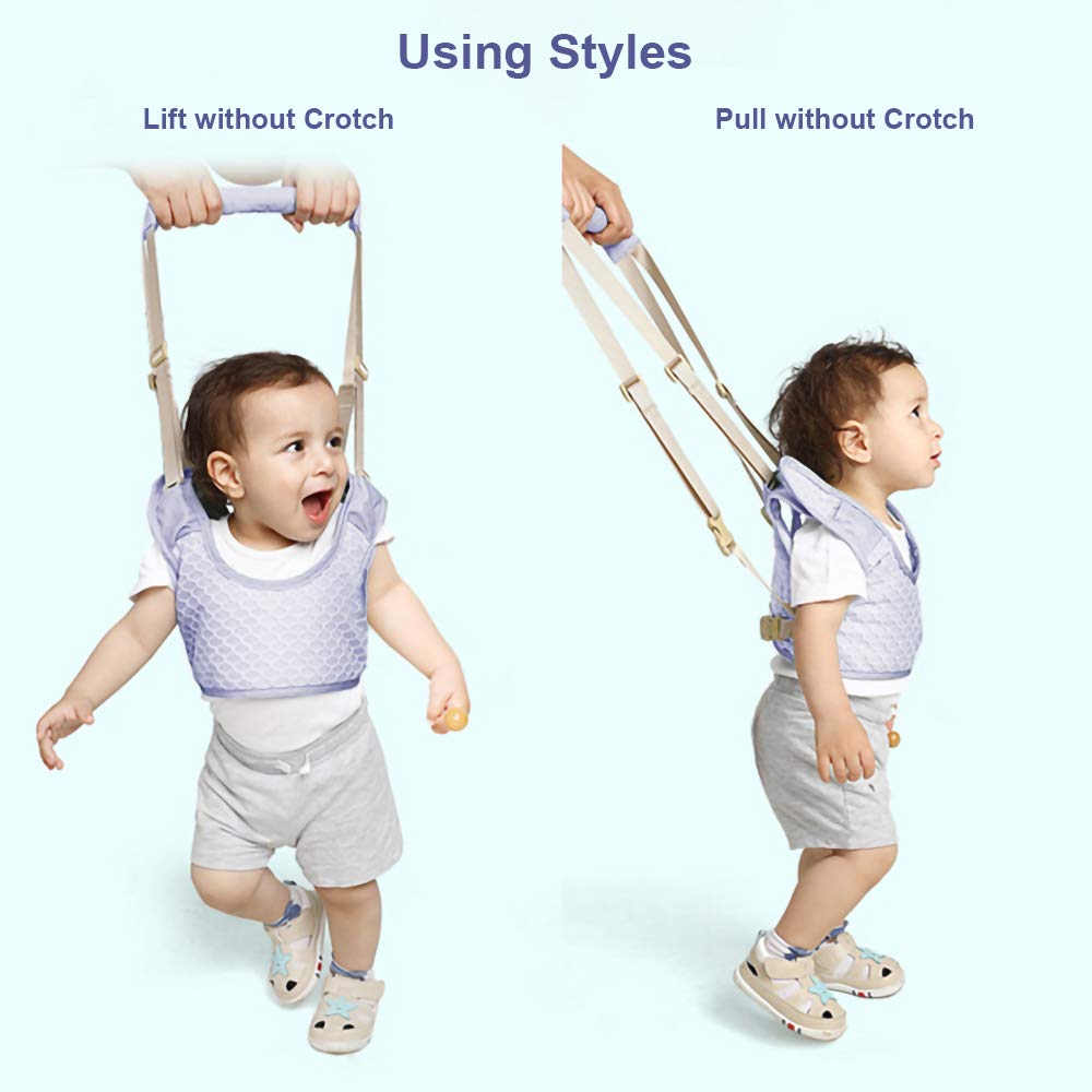 Baby Walking Harness, Baby Sit to Stand Learning Helper Mesh Breathable Adjustable with Detachable Crotch Safety Hand-held Assistant Lifting & Pulling for Toddlers Infant Kids (Grey)
