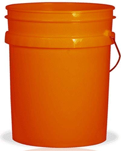 5 Gallon Plastic Buckets, Orange Color | 3 Pack | HDPE Plastic | Super Heavy Duty 90 Ml