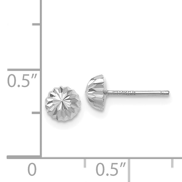 14K White Gold Half Ball Stud Earrings