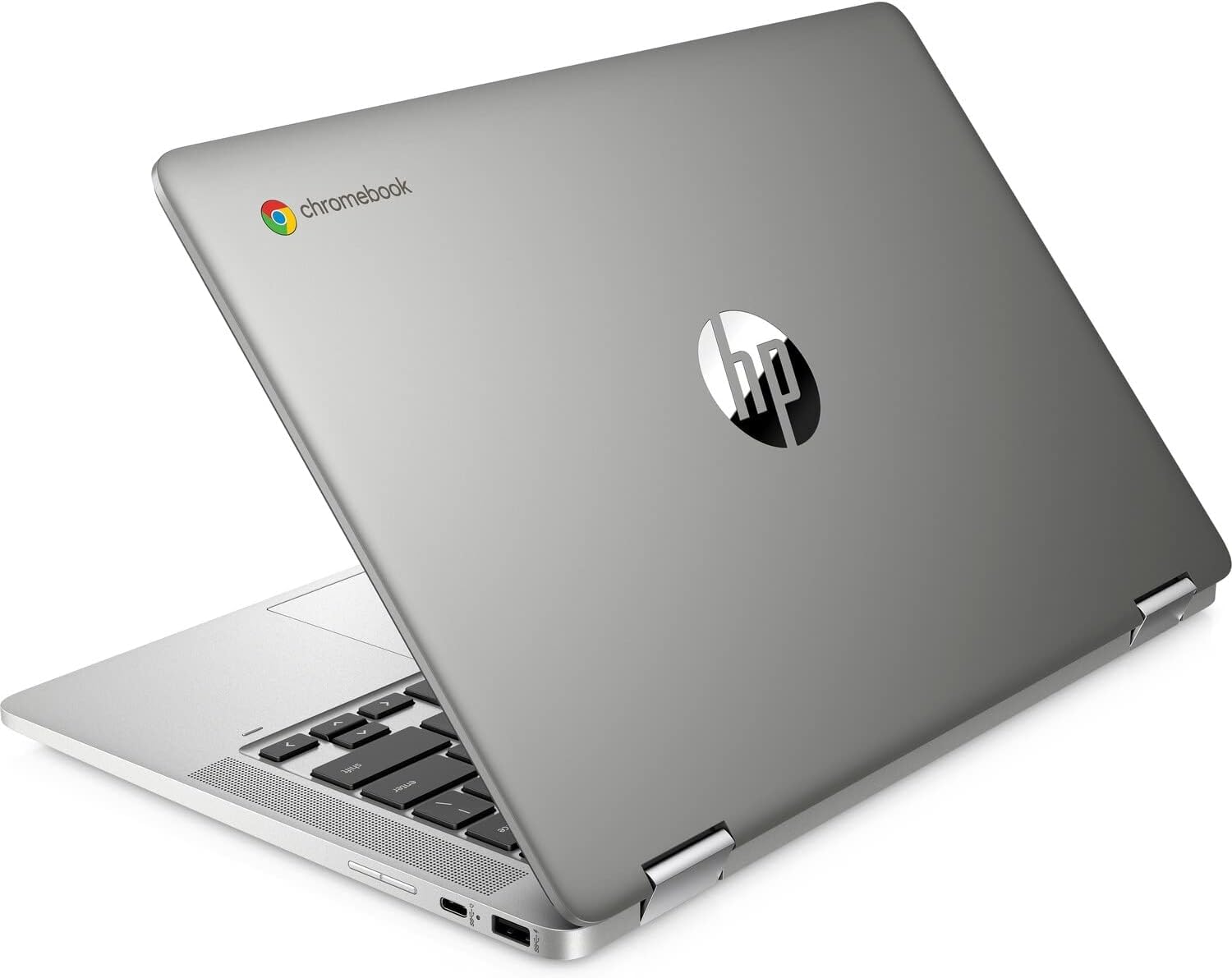 HP Chromebook x360 14-inch FHD Laptop , Pentium Silver N5030 4GB RAM, 64GB eMMC Computer Storage, 2-in-1 Touchscreen Notebook Tablet, Chrome OS, 14a-ca0097nr, Natural Silver (Renewed)