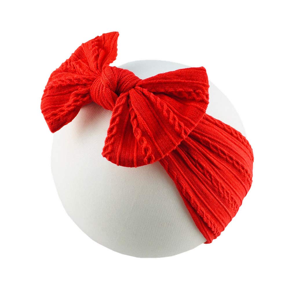 Baby Girl Bows Nylon Headbands Jacquard Design for Newborn Infant Toddler Little Girls (16-Pack)