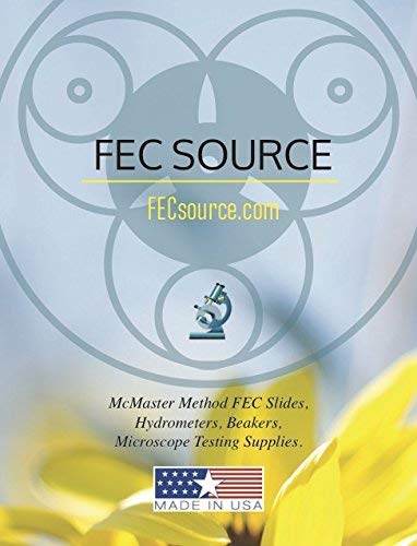 4 McMaster Method Microscope Slides, by FEC Source, Fecal/Worm Egg Count for Parasites for Veterinary Use. Livestock Parasite Management. FECRT Reference Guide Included.