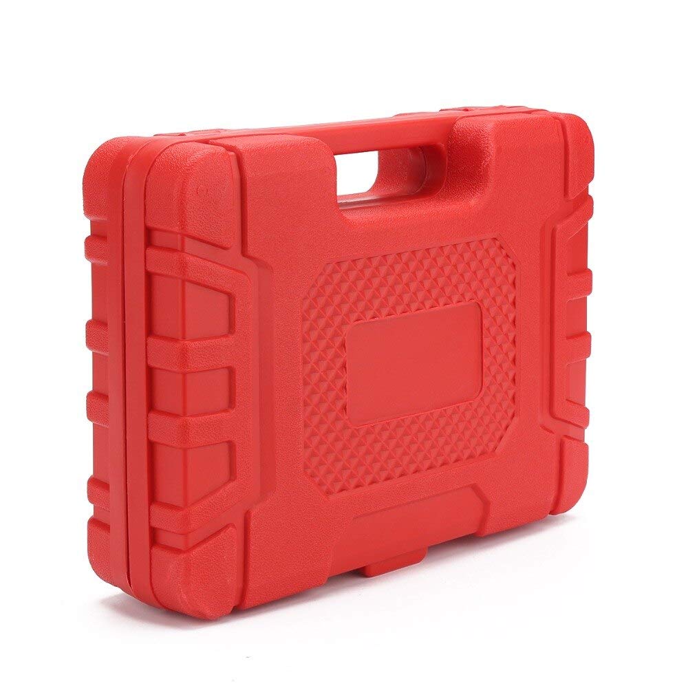 2 in 1 Brake Bleeder Kit Hand held Vacuum Pump Test Set,for Automotive with Sponge Protected Case,Adapters,One-Man Brake and Clutch Bleeding System,Vacuum Gauge and Brake Bleeder Kit (Red Case)