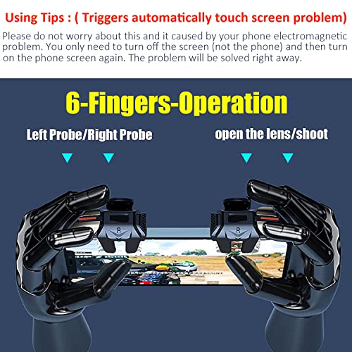 17 in 1 Universal Mobile Phone Cooler Radiator with LED Light, Cell Phone Cooling Fan Heat Sink, 2pcs L2R2 Mobile Game Controller Triggers for PUBG/Fortnite/Call of Duty w/ 12pcs Finger Gloves Sleeves