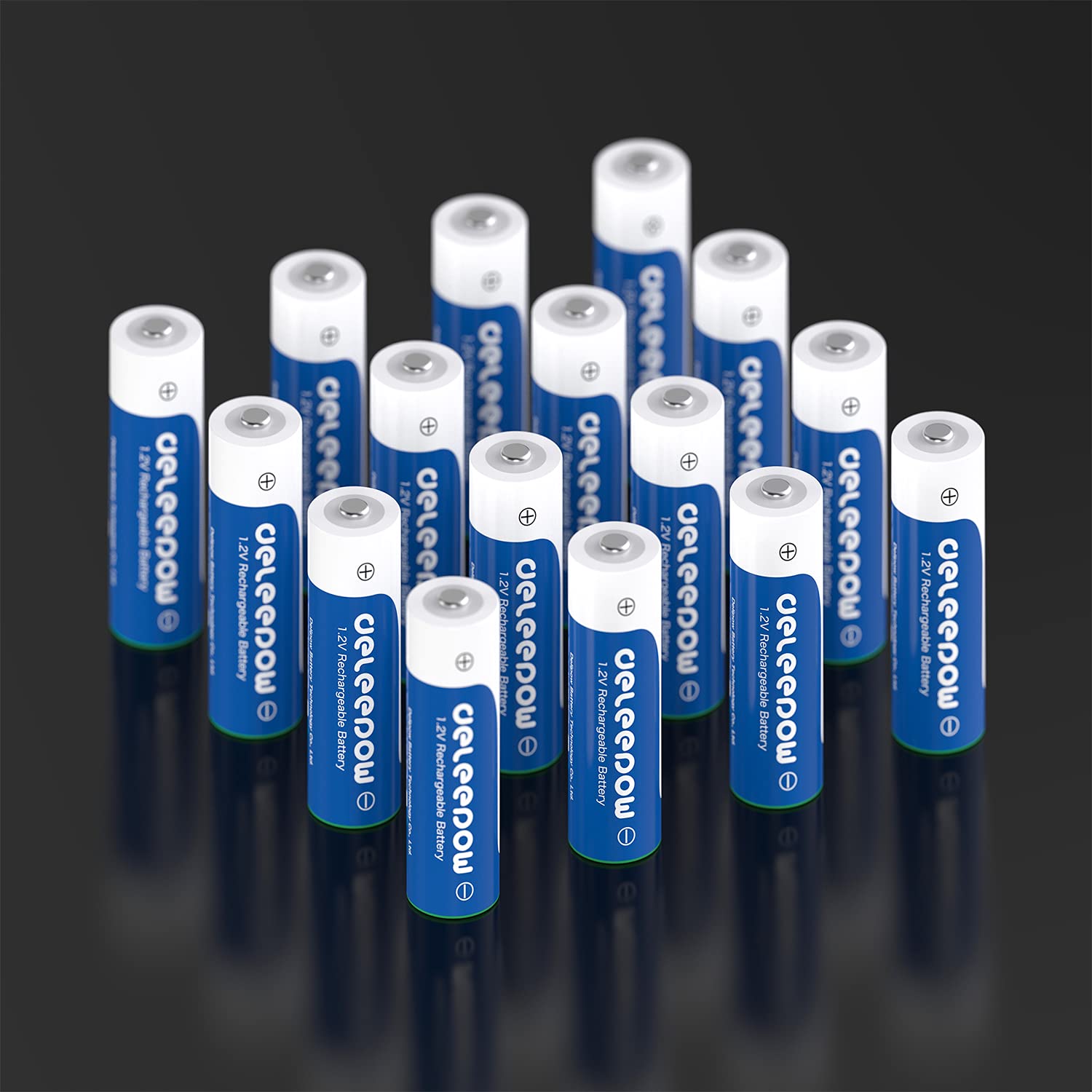 Deleepow Rechargeable AA Batteries 3300mAh AA Nimh Rechargeable Batteries 1200 Cycles 1.2V 16-Pack(Only Battery)